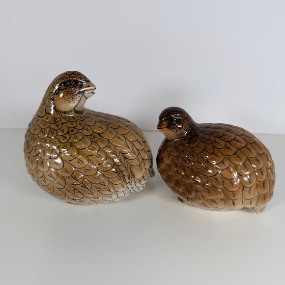 Accents | Vintage Ceramic Quail Figurines Brown Tan Bird Pair Home ...